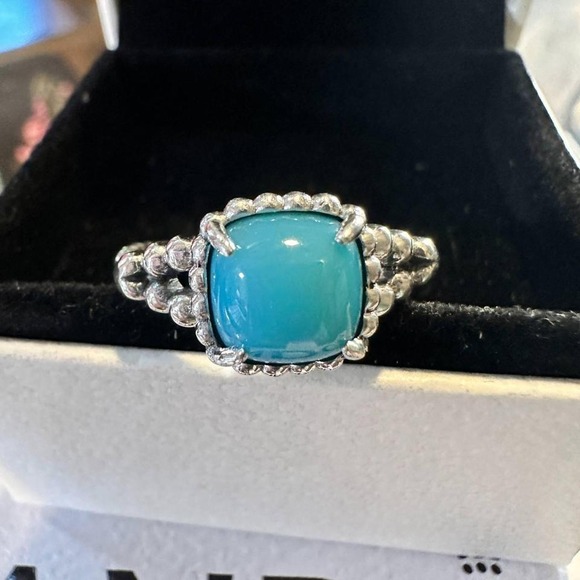 Pandora | Jewelry | Authentic Pandora Turquoise Cloud Ring Size 9 58 ...